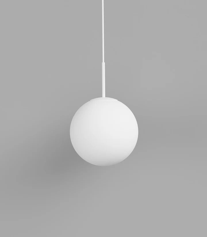 Orb Max Pendant Light Large | Acid Washed White Glass Pendant, 300mm – Pilbara Bathroom Warehouse