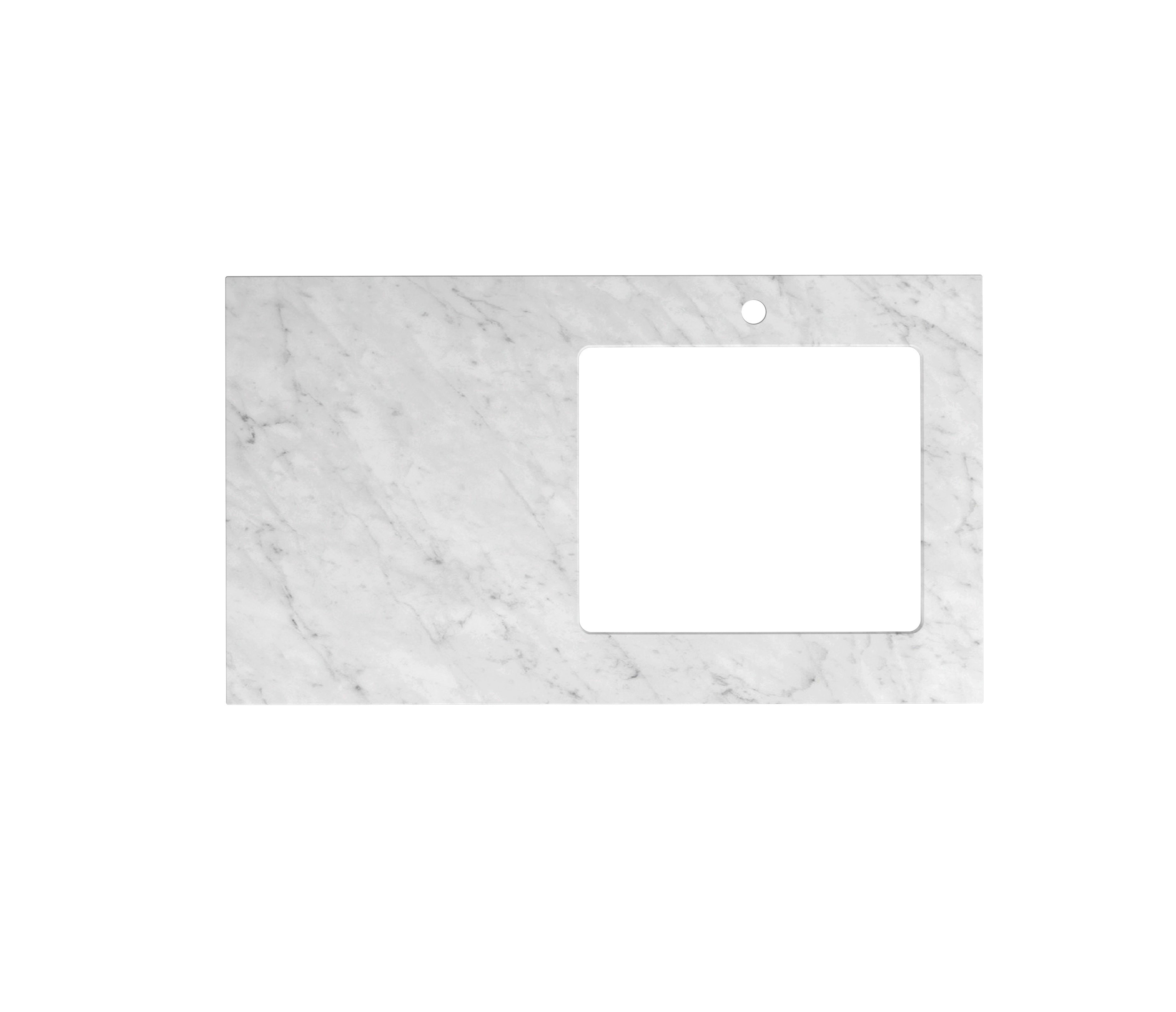 Laundry 1060mm Natural Carrara White Marble Top – Right Bowl, 12 O ...