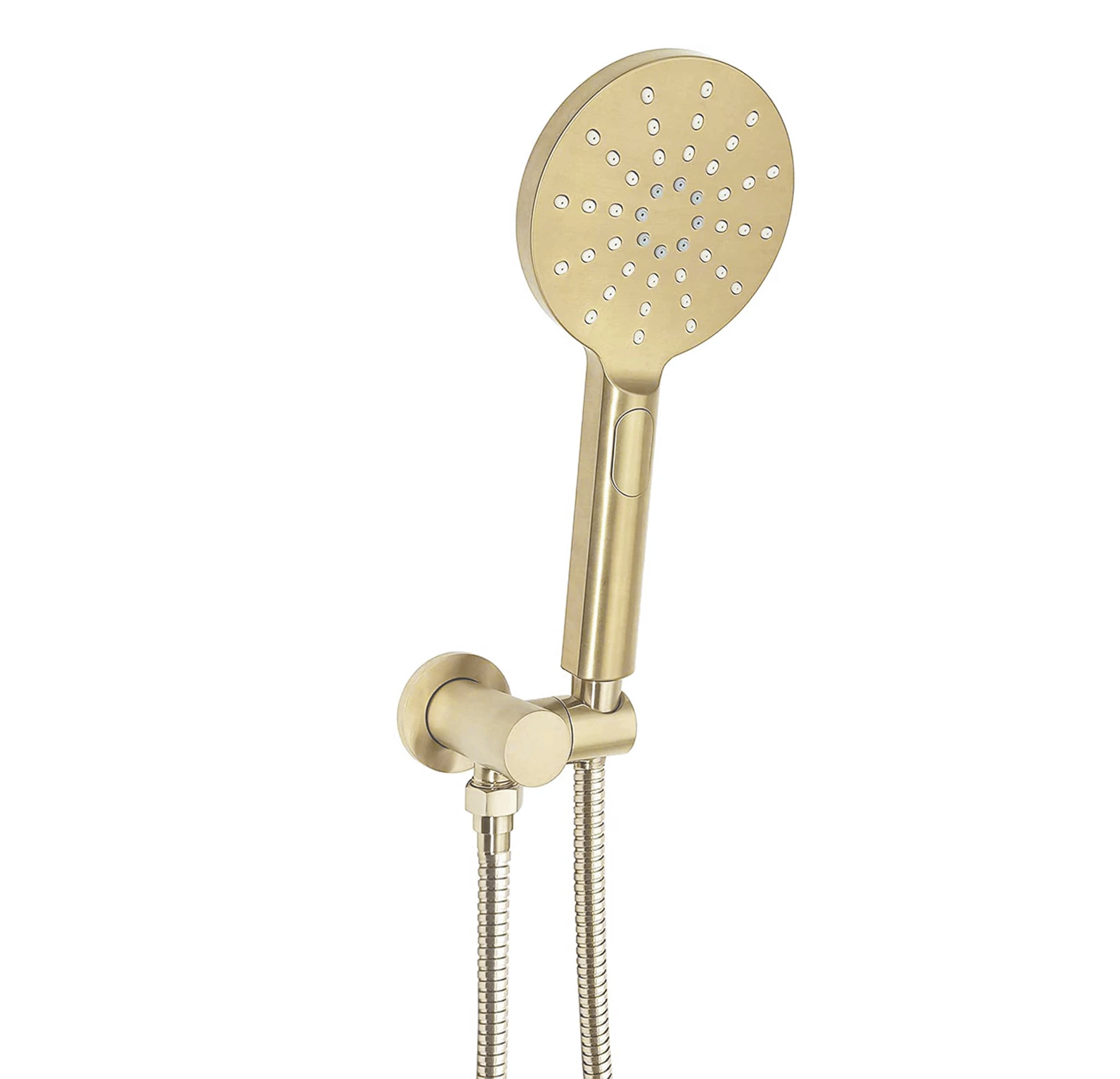 Pavia Brushed Gold Handheld Shower Set Round | Luxurious Shower Head ...