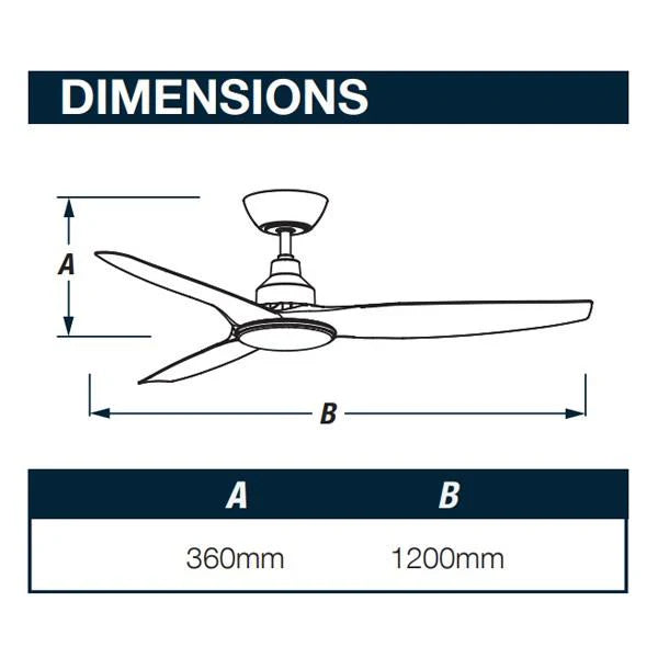Buy 1200mm Energy-Saving DC Ceiling Fan | Quiet & Efficient with LCD ...