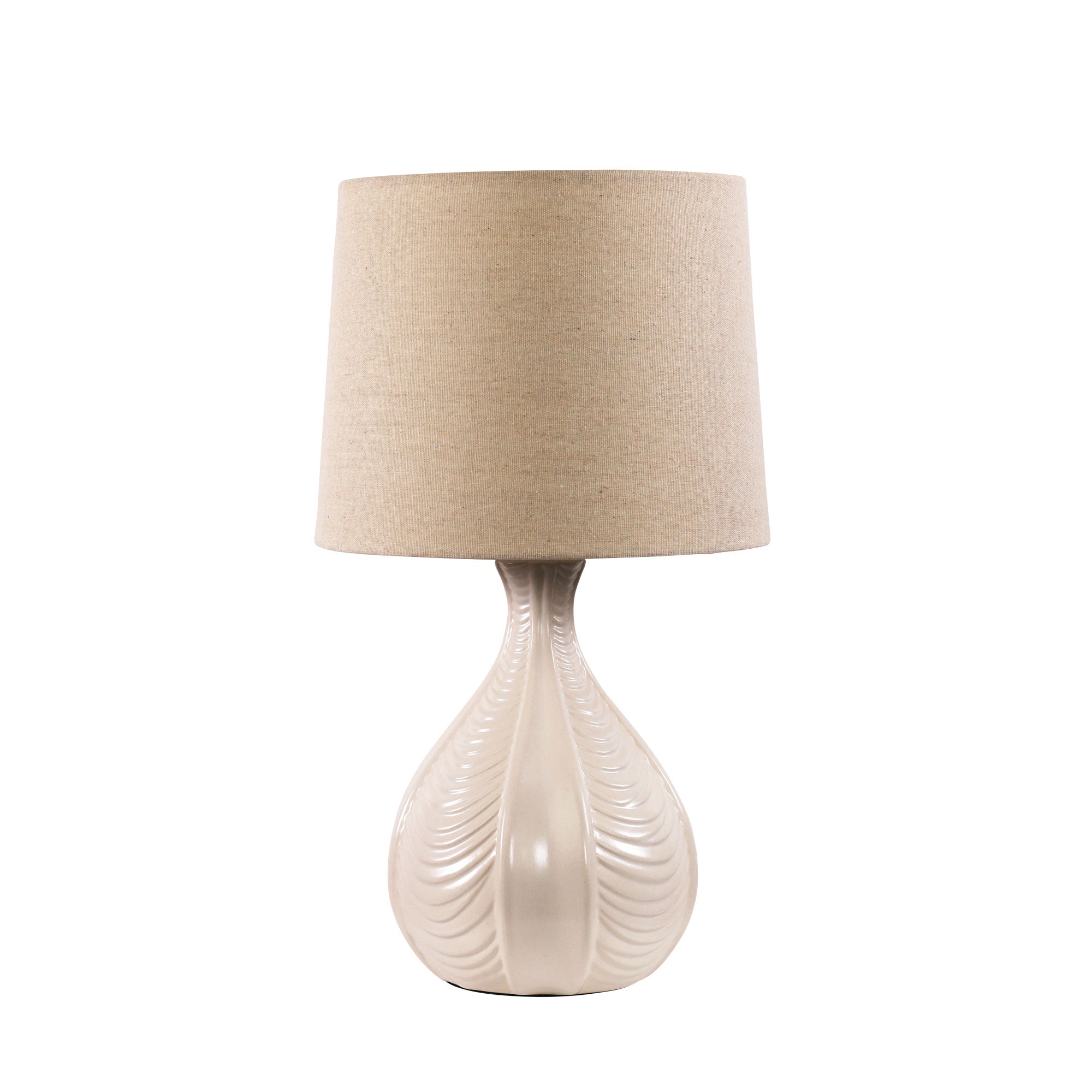 Gaia White Ceramic Table Lamp – Elegant Textured Design for Modern ...