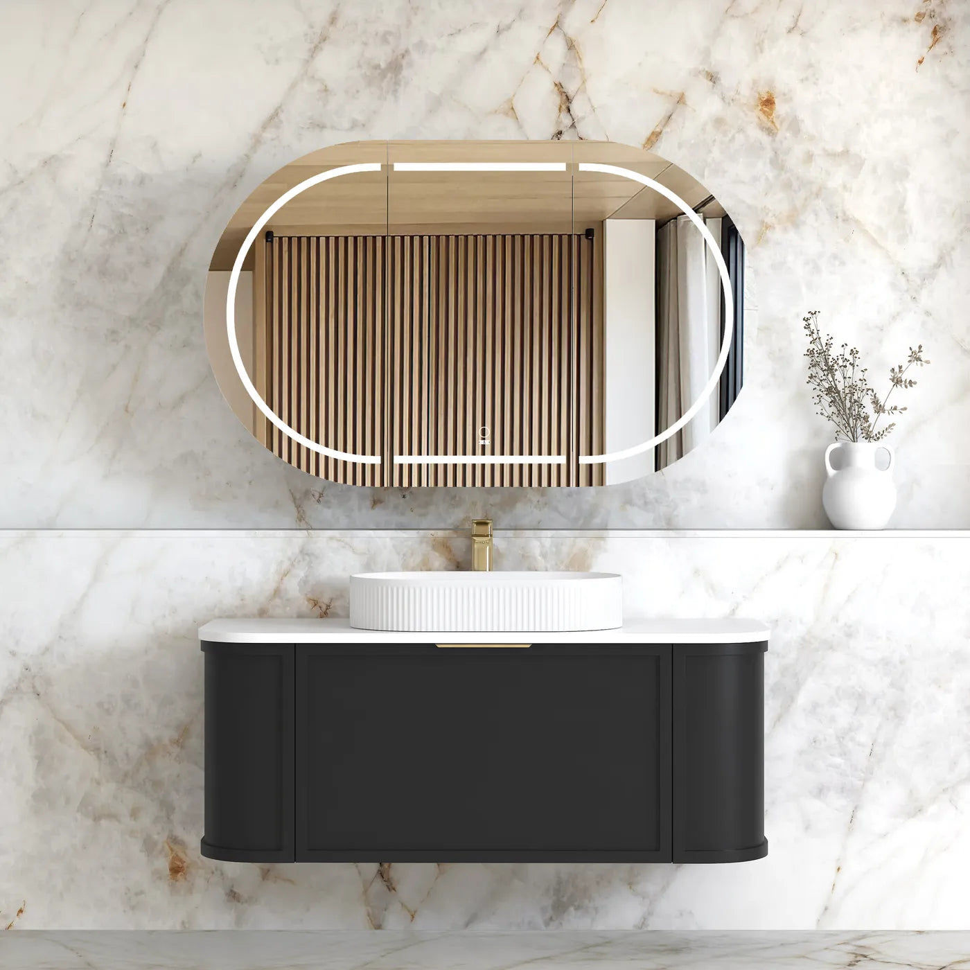 Hampshire 1200mm Satin Black Wall Hung Vanity | Modern Bathroom ...