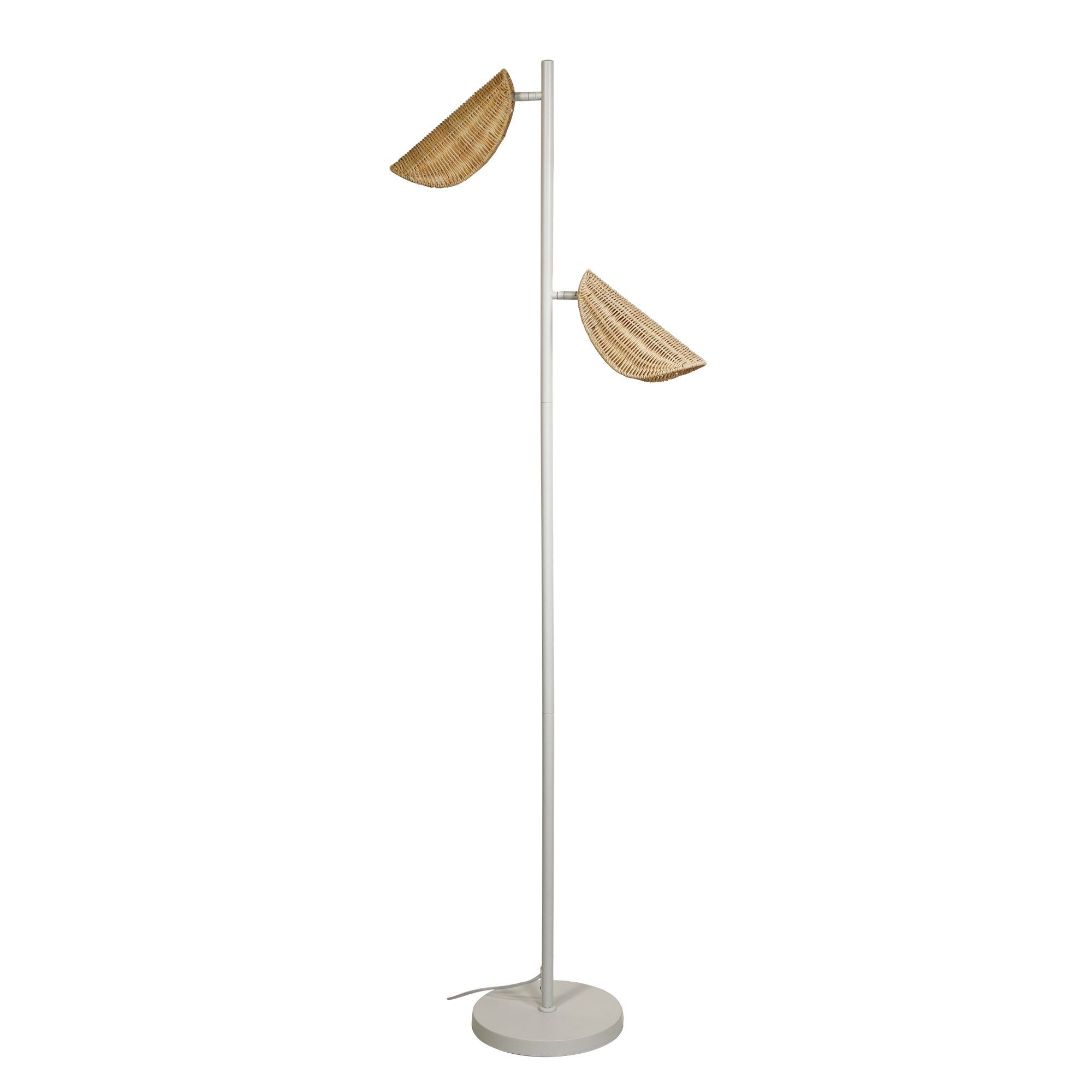 MALTA Rattan Floor Lamp – Adjustable Twin Shades | Pilbara Bathroom ...