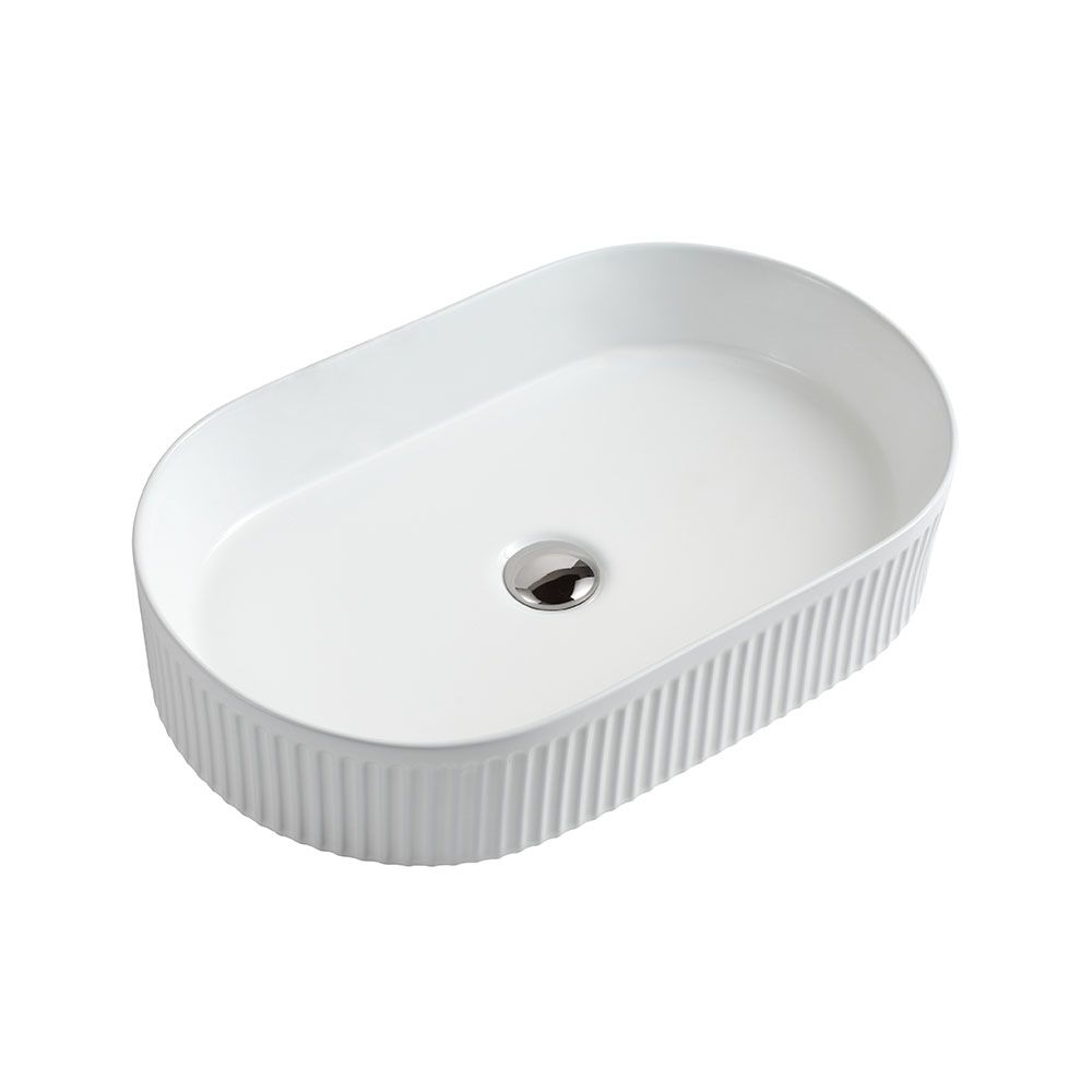 Discover Elegance with the Oval Fluted Vessel White - Premium Bathroom ...