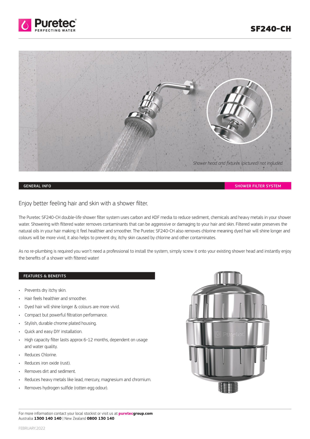 Whole House Filtration SF240-CH Shower Filter – Pilbara Bathroom Warehouse