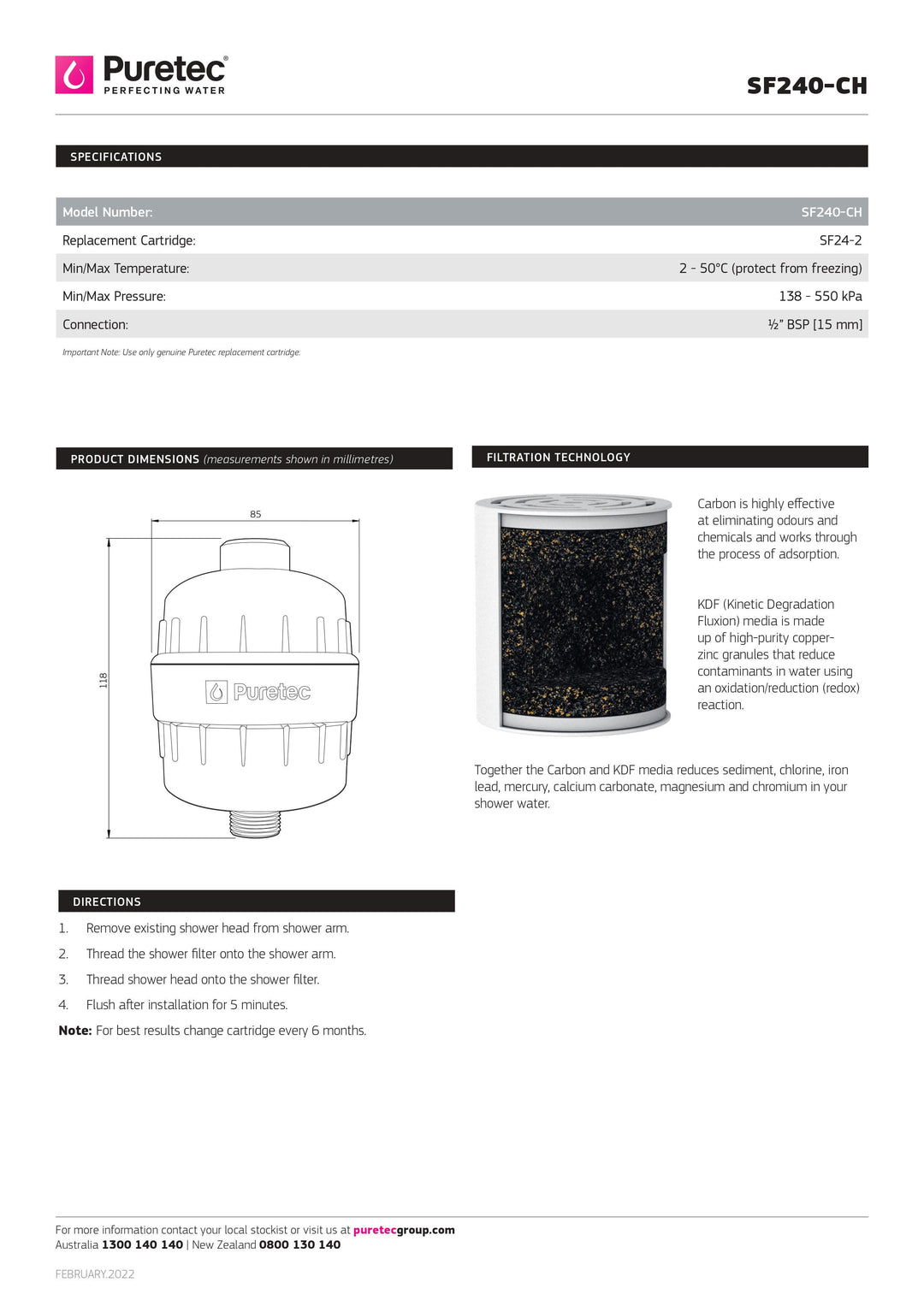 Whole House Filtration SF240-CH Shower Filter – Pilbara Bathroom Warehouse